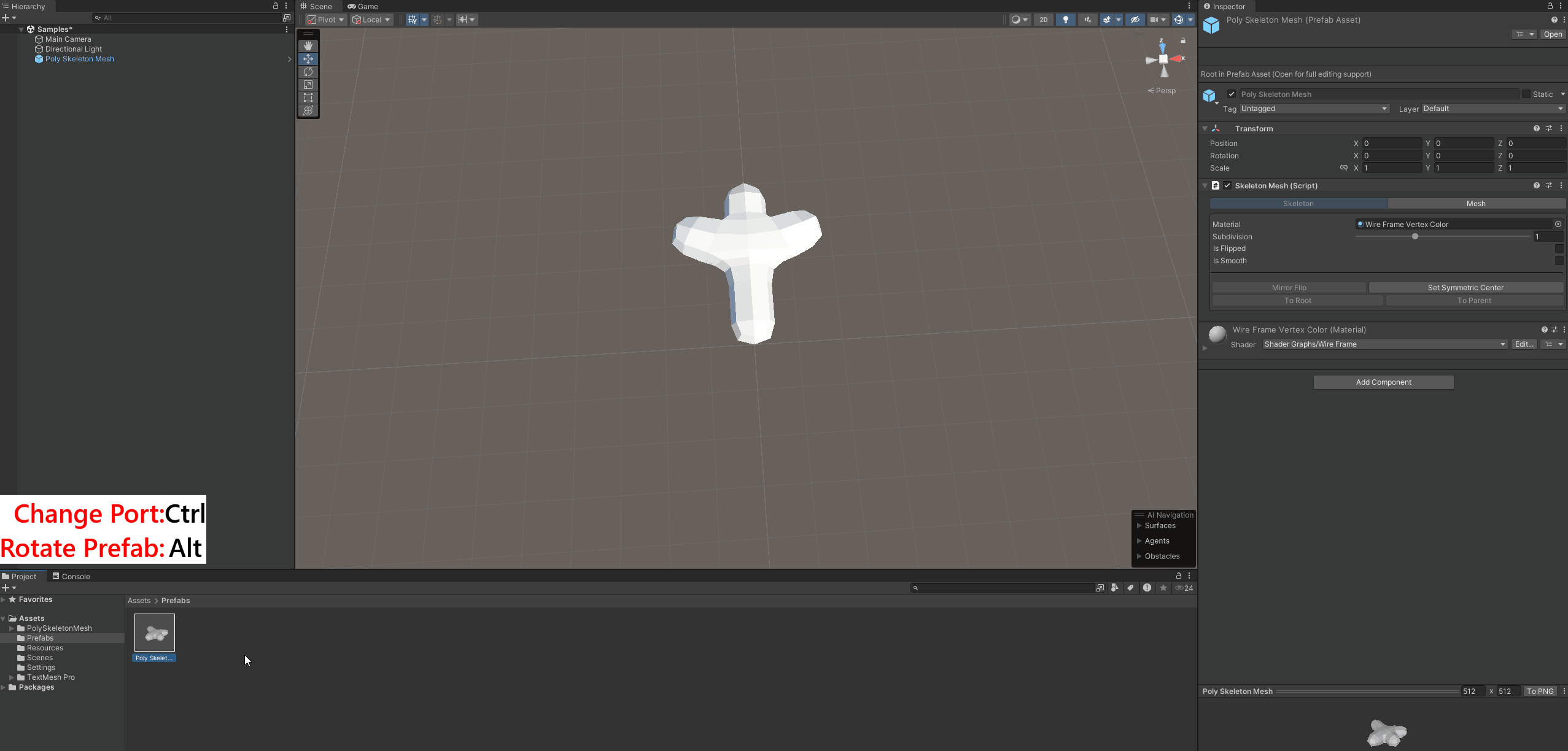 Yuan Qu Cool (Poly Skeleton Mesh)